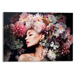 Deco-Panel Reinders "Frau mit Blumenhut", rosa (farbe bild(er): rosa), B:140cm H:100cm T:2cm, MDF, Bilder