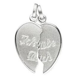 Puzzle-Anhänger Jobo "Partneranhänger Ich Liebe Dich", silber (silber 925), Schmuckanhänger, Silber 925 (Sterlingsilber), 925 Silber