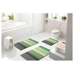 Badematte Grund Gr. 2, grün (grün, grau), rechteckig (60cm x 90cm ), 1 Stk., Badematten