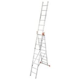 Vielzweckleiter Krause "Tribilo", silber (silberfarben), B:50cm H:270cm L:270cm, Aluminium, Leitern, mit Leiternspitzen, 3x9 Sprossen