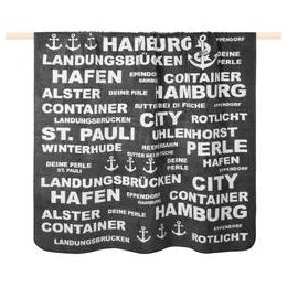 Wohndecke Pad "TYPO HAMBURG", grau (dakr grau), B:150cm L:200cm, Wohndecken, Made in Europe