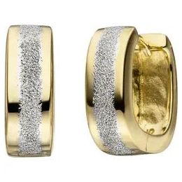 Paar Creolen Jobo, silber (silber 925), Ohrringe, Damen, Silber 925 (Sterlingsilber), 925 Silber bicolor vergoldet