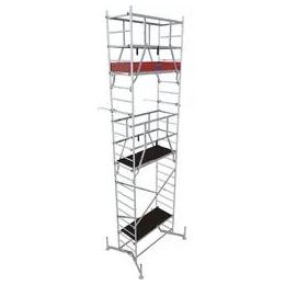 Arbeitsgerüst Krause "ClimTec System", grau (aluminiumfarben), B:145cm H:600cm L:195cm, Aluminium, Gerüste, Komplettgerüst, Arbeitshöhe: 7 Meter