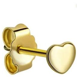 Single-Ohrstecker Firetti "Schmuck Geschenk Gold 333 Ohrschmuck einzeln Herz", gold (gelbgoldfarben), Ohrringe, Damen, Gelbgold 333