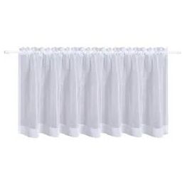 Scheibengardine GERSTER "Elke" Gr. 1, weiß, B:140cm H:50cm, Polyester, Gardinen, HxB: 50x140, mit Streifen Design