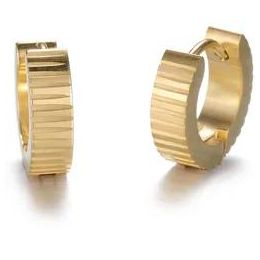 Paar Creolen Firetti "Schmuck Geschenk Crag", gold (gelbgoldfarben), Ohrringe, Damen, Edelstahl