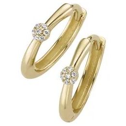 Paar Creolen Luigi Merano "mit Zirkonia, Gold 375", gold, Ohrringe, Damen, Gelbgold 375