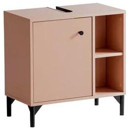 Waschbeckenunterschrank Schildmeyer "Smash", rot (apricot), B:60,2cm H:60,3cm T:33,0cm, FSC-zertifizierter Holzwerkstoff, Schränke, Breite 60 cm (1-St) Apricot Dekor, mit Metallbeschlägen