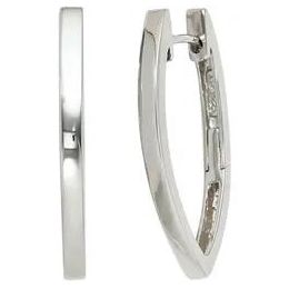 Paar Creolen Jobo, silber (silber 925), Ohrringe, Damen, Silber 925 (Sterlingsilber), oval 925 Silber