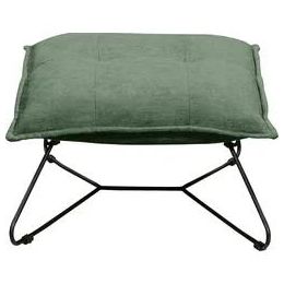 Hocker ED EXCITING DESIGN "Vico", grün (oliv), B:69 H:42 T:80, 92% Polyester, 8% Polyamid, Hocker, Fußhocker, mit Design-Gestell aus schwarzem Metall, in Cord