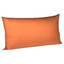 Kissenbezug Fleuresse "Colours Mako Satin, 100% Baumwolle, mit Reißverschluss", orange (terrakotta), B:40cm L:80cm, Mako-Satin, Mako-Satin, Kissenbezüge, Mako Satin, glänzend, glatt, Premium Qualität