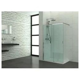 Duschwand Sanotechnik "Elite Chrom", grau (chromfarben), B:120cm H:195cm, Duschw&auml;nde, BxH: 120 x 195 cm, Duschabtrennung mit Schiebet&uuml;r