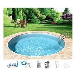 Rundpool MY POOL BWT "mit sandfarbener Folie für den Karibik Look", beige (weiß, sand), H:120cm Ø:350cm, Schwimmbecken, Höhe: 120 cm, inkl. umfangreichem Zubehör, verschiedene Größen