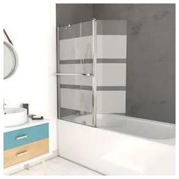 Badewannenfaltwand MARWELL "Madrid", silber, B:104cm H:130cm T:10cm, Duschw&auml;nde, 2-fl&uuml;gelig