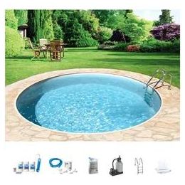 Rundpool MY POOL BWT "mit sandfarbener Folie für den Karibik Look", beige (weiß, sand), H:150cm Ø:500cm, Schwimmbecken, Höhe: 150 cm, in versch. Größen verfügbar