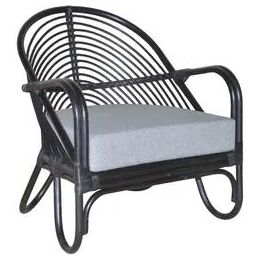 Loungesessel, schwarz, B:70cm H:80,5cm T:72cm, Bezug 100% Polyester, HOFMANN LIVING AND MORE, Sessel, Handgeflochten