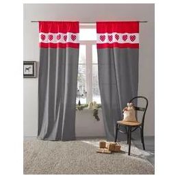 Gardine Home Affaire "Holly" Gr. 2, rot, B:110cm H:175cm, Baumwolle (Bio-Baumwolle), Gardinen