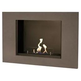 Echtfeuer-Dekokamin Xaralyn "Goya", grau, B:97cm H:65cm L:19cm, Materialmix, Dekokamine, mit Bioethanol Brenner