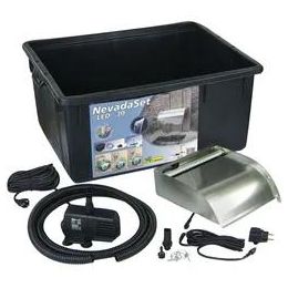 Ubbink Wasserfall "Nevada Set 30 cm / mit LED-Beleuchtung / inkl. Wasserbecken", silber, Wasserspiele, Komplettset mit Pumpe und Anschlussmaterial