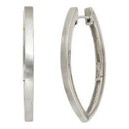 Paar Creolen Jobo, silber (silber 925), Ohrringe, Damen, Silber 925 (Sterlingsilber), oval 925 Silber
