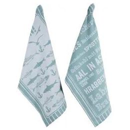 Geschirrtuch Pad "Heimat", blau (aqua), H:1cm L:70cm T:50cm, 100% Baumwolle, Geschirrtücher