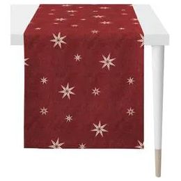 Tischläufer Apelt "5842", rot (goldfarben, rot), B:46cm L:135cm, Polyacryl, Polyester, Viskose, Tischdecken