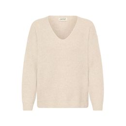 oxmo V-Ausschnitt-Pullover ' OXICALLIE ' Damen Gr&ouml;&szlig;e XXL beige
