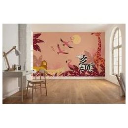 Kindertapete Komar "Disney The Lion King Sunset", rosa, B:500m H:250m, Vlies, Tapeten