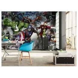 Kindertapete Komar "Marvel Avengers Assemble", bunt, B:400m H:250m, Vlies, Tapeten