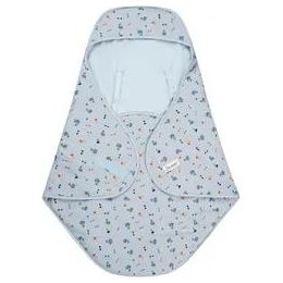 Einschlagdecke Sterntaler "Dino Rexi", blau (graublau), B:75cm L:90cm, Baumwolle, Polyester, Wohndecken