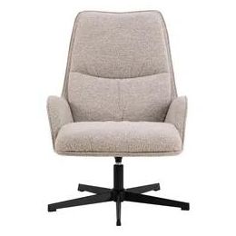 Loungesessel Actona GROUP "Bosley", beige, B:72cm H:93cm T:84cm, Sessel, Loungestuhl, Boucle beige, 5Stern Gestell, Drehfunktion, 72x84x93cm