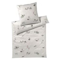 Bettw&auml;sche Elegante "Sketch", grau (kiesel), B/L: 155cm x 220cm, 1 Stk., 1 Stk., Mako-Satin, B/L: 80cm x 80cm, 2 Stk., Mako-Satin, Obermaterial: 100% Baumwolle, Bettw&auml;sche, Bettw&auml;sche, angenehmes Hautgef&uuml;hl