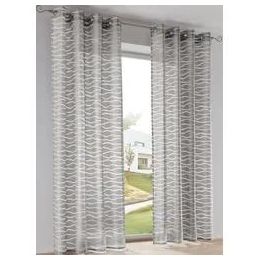 Gardine Heine HOME Gr. 1, grau, B:135cm H:145cm, Baumwolle, Polyester, Gardinen