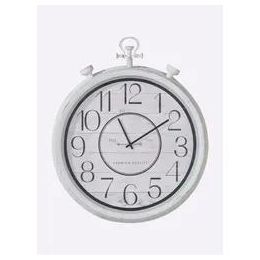 Wanduhr, weiß, Wanduhren, B/H/T: 60cm x 72,5cm x 6cm, B:60cm H:72,5cm T:6cm
