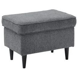 Hocker ED EXCITING DESIGN "Oskar", grau (anthrazit), B:63 H:43 T:42, 100% Polyester, Hocker, Sitzhocker, mit Massivholzfüßen