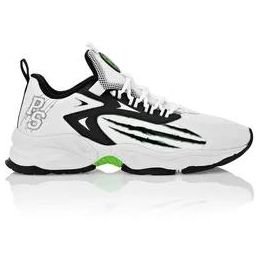 Sneaker Plein Sport "Sneaker", Gr. 45, Normalschaft, weiß (0127, weiß, grünfluo), Schuhe