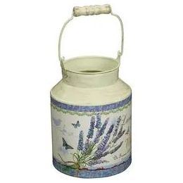 Dekovase AMBIENTE HAUS "Lavendel - Milchkanne", beige (creme), B:14cm H:27cm T:14cm Ø:14cm, Metall, Vasen