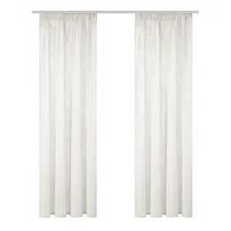 Gardine Heine HOME Gr. 3, weiß (wollweiß), B:140cm H:245cm, Polyester, Gardinen
