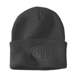 Carhartt M&uuml;tze "Knit Cuffed C Patch Beanie" in Schwarz | Gr.: onesize