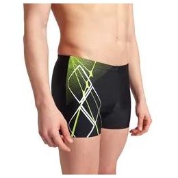Badehose arena "arena GRAPHIC SWIM SHORT", Herren, Gr. 8 (XXL), N-Gr, schwarz, Obermaterial: 80% Polyamid, 20% Elasthan, Badehosen Badehose, mit UV-Schutz UPF50+, innenliegender Kordelzug, elastisches Material