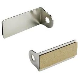 Klebeträger Liedeco, silber (edelstahlfarben), Metall, Sichtschutzbefestigungen, Scheibenstange für Alu-Fenster