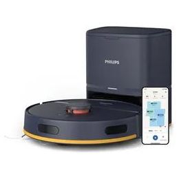 Philips Saugroboter "mit Wischfunktion XU2100/15 2000 Series 2. Gen, mit 6.000pa Saugkraft", blau (mitternachtsblau), B:34,5cm H:29,1cm T:49,6cm, Saugroboter, LDS-Radarnavigationssystem, HomeRun App, inkl. Entleerungsstation