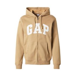 GAP Zip-Up Hoodie 'HERITAGE' male Brown size XXL