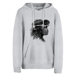Cotton Prime Sweatshirt 'Cool Monkey mit Brille' Herren Gr&ouml;&szlig;e M grau / dunkelgrau / schwarz