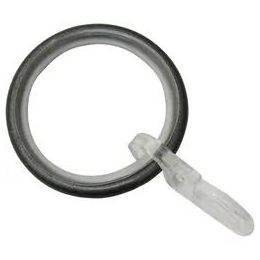 Gardinenring Gardinia "mit Gleiteinlage", schwarz (schwarz, nickel), 10 Stk., Metall, Gardinenbefestigungen, Serie Gardinenstangen Set Sol