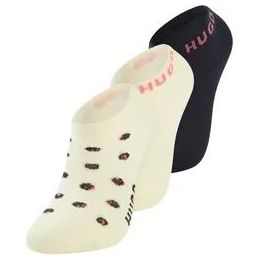 Sneakersocken HUGO UNDERWEAR, Damen, Gr. 35-38, blau (marine, ecru), Baumwollmischung, gepunktet, unifarben, elastisch, Socken, mit HUGO-Schriftzug