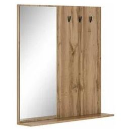 Spiegel PAROLI "Akron", braun (eichefarben), B:95cm H:95cm T:16cm, Glas, Spiegel