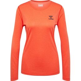 Hummel T-Shirt Hmlsprint Damen in SPICY ORANGE MELANGE | Gr.: L