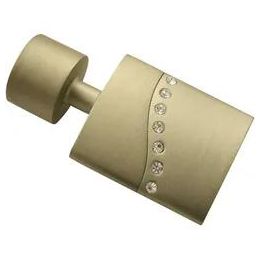 Gardinenstangen-Endstück Gardinia "Flat", beige (champagner), B:1,9 H:7 L:7 Ø:1,9, Gardinenstangenendstücke, Serie Gardinenstange Kira
