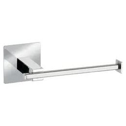 Toilettenpapierhalter Wenko "Turbo-Loc Quadro", silber (silberfarben), B:16,5cm H:6,5cm L:7cm, Edelstahl, Toilettenpapierhalter